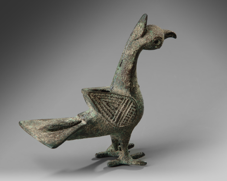 A SELJUK BRONZE BIRD INCENSE BURNER, PERSIA, 12TH CENTURY
