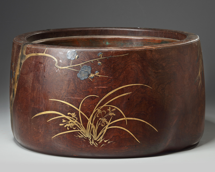 A large hibachi decorated with flowers