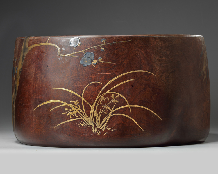 A large hibachi decorated with flowers