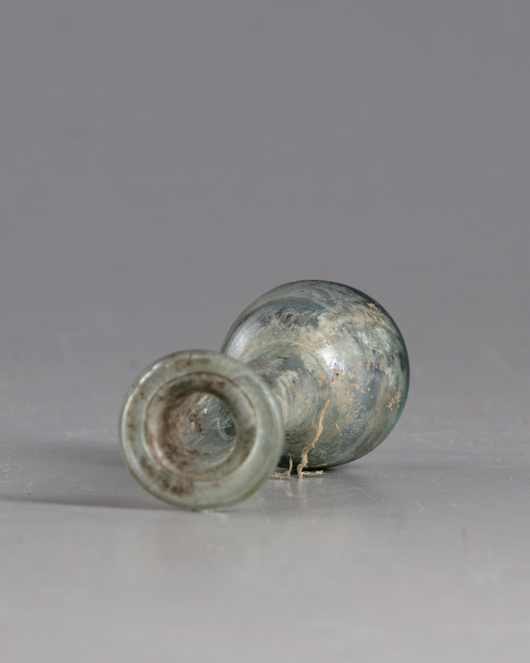 A Roman glass flask