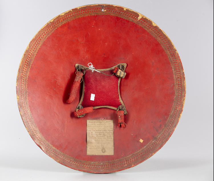 AN INDIAN LEATHER SHIELD, INDIA-AHMEDABAD,19TH CENTURY