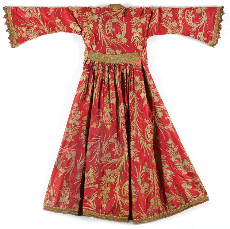AN OTTOMAN EMBROIDERED RED ROBE