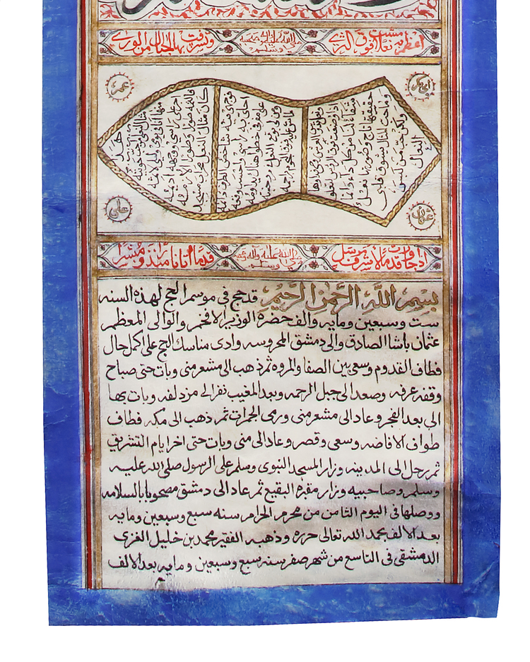 AN ILLUMINATED HAJJ SCROLL