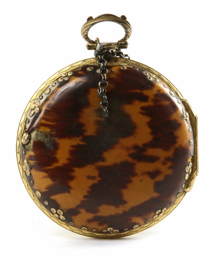 A FINE BRASS AND TORTOISESHELL TRIPPLE CASE TURKISH MARKET POCKET WATCH ...