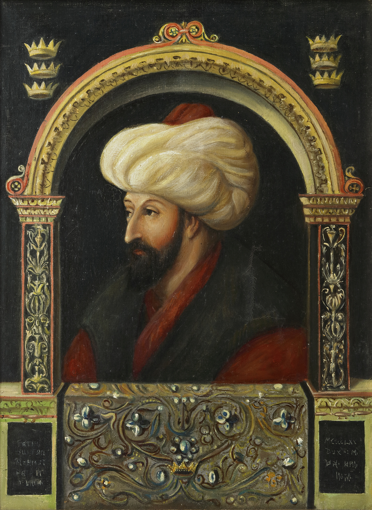 A PORTRAIT OF SULTAN MEHMED II, WHO ATTACKED CONSTANTINOPLE IN MAY 1453 ...