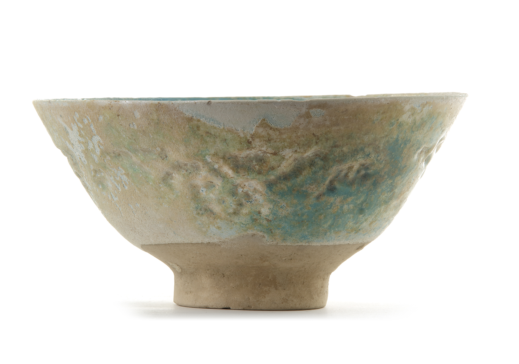 A KASHAN WARE POTTERY BOWL, 13TH CENTURY