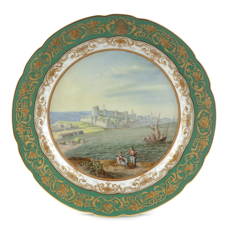 AN EXTRAORDINARY SET OF 40 PARIS PORCELAIN PLATES, PARIS, CIRCA 1850