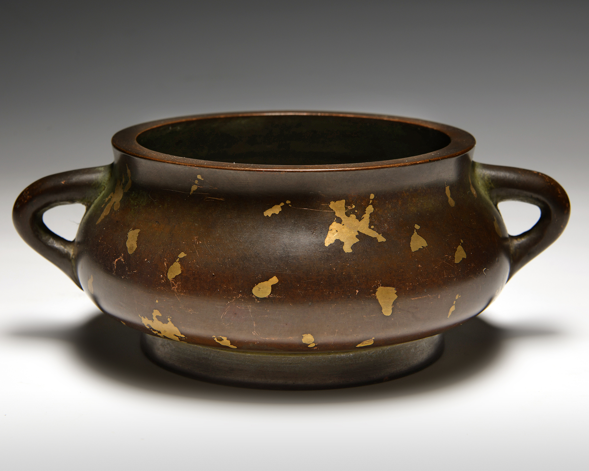 A CHINESE SPLASHED BRONZE CENSER, CHINA, QING DYNASTY (1644-1911)