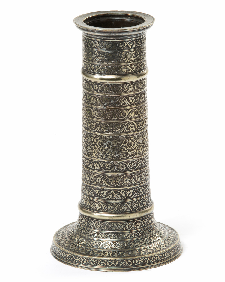 A SAFAVID BRASS TORCH STAND (SHAMDAN), PERSIA, 17TH CENTURY