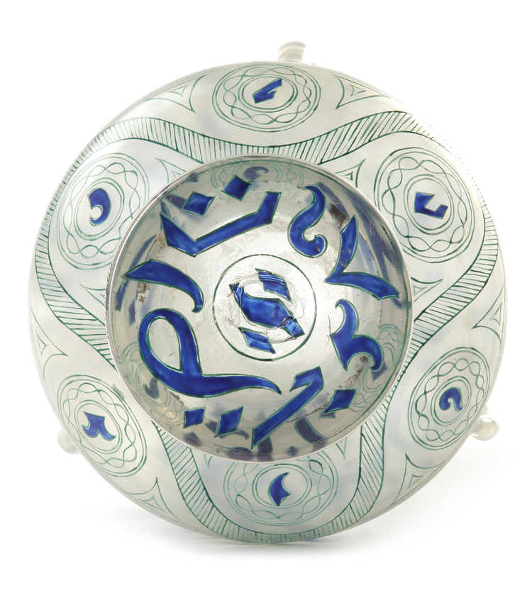 A MAMLUK-STYLE ENAMELLED GLASS MOSQUE LAMP, 19TH-20TH CENTURY