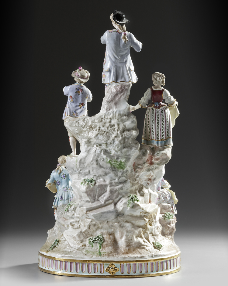 A PORCELAINE DE PARIS GROUP OF FIGURES, 19TH CENTURY