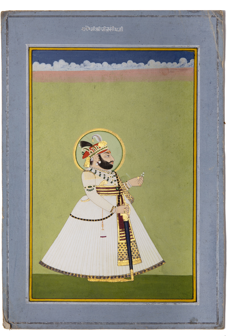 TWO PORTRAITS OF MAHARAJA BHIM SINGH OF DEVGARH AND MAHARAJA OF JODHPUR ...