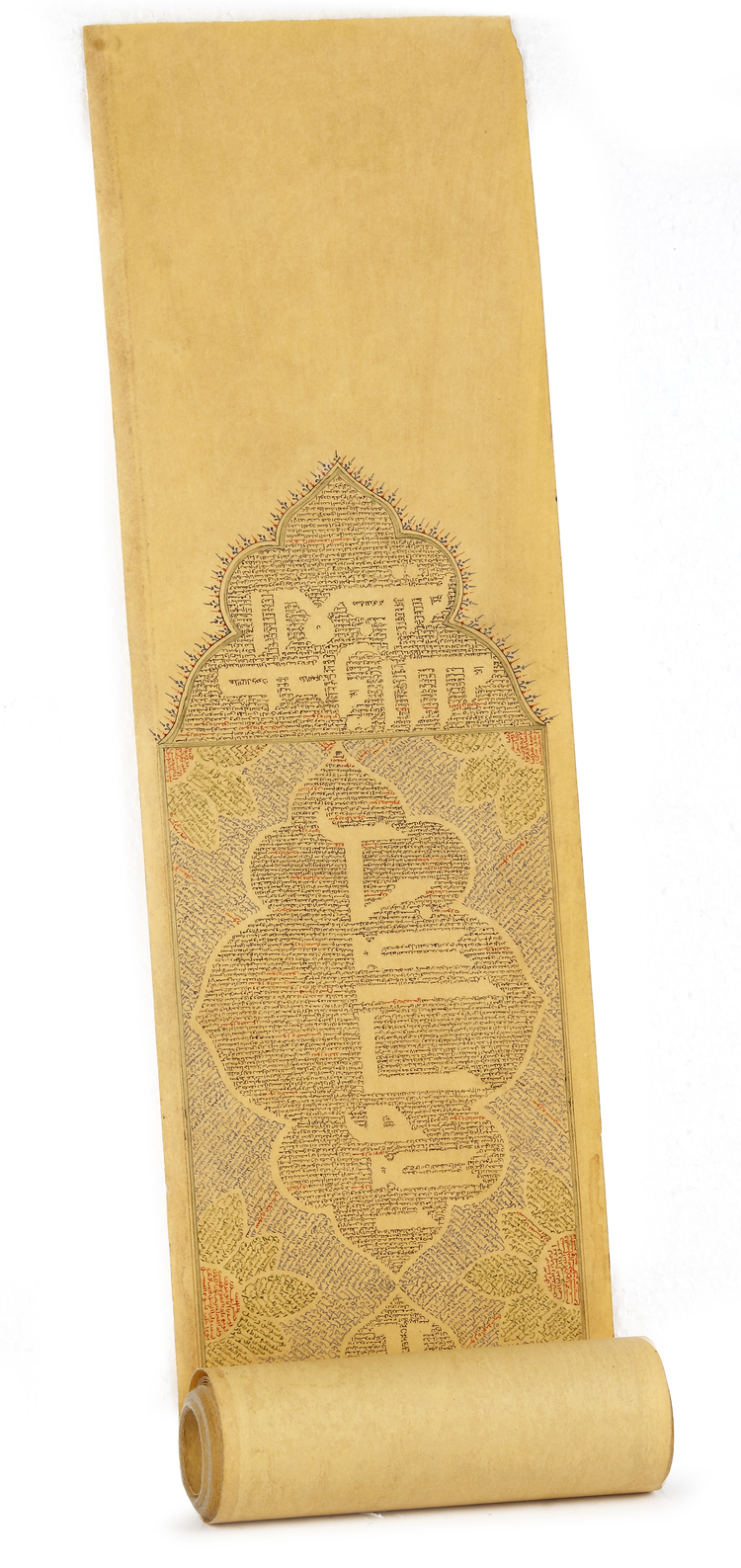 A COMPLETE QURAN SCROLL, QUDS, DATED 1334 AH/1915 AD, BY MARIAM BINT ...