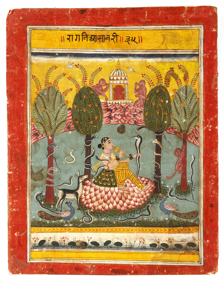 AN ILLUSTRATION FROM THE RAGAMALA SERIES, ASAVARI RAGINI, MALWA, 17TH ...