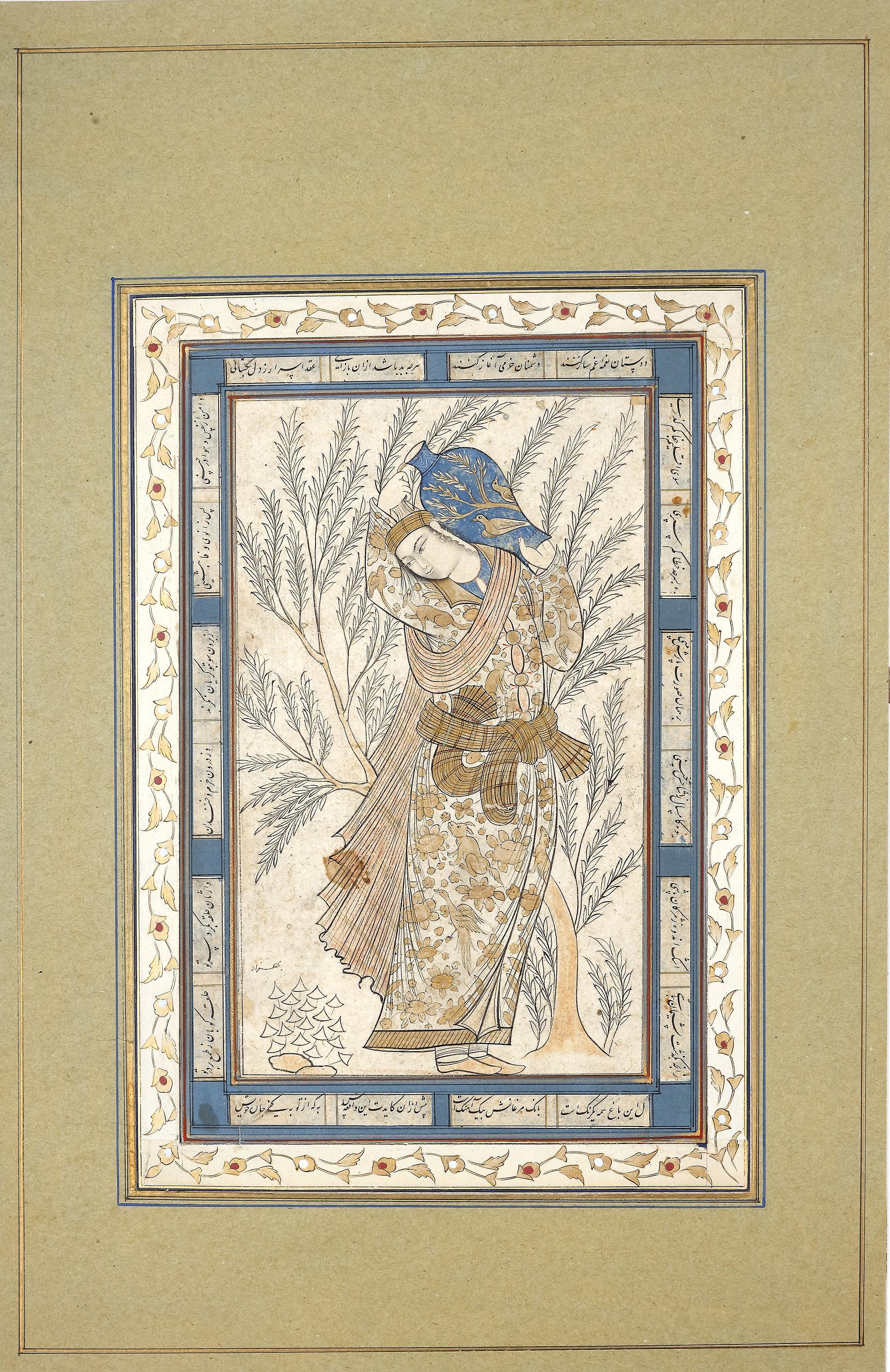 A PERSIAN MINIATURE, STYLE OF SAFAVID SCHOOL, ISFAHAN, 18TH CENTURY