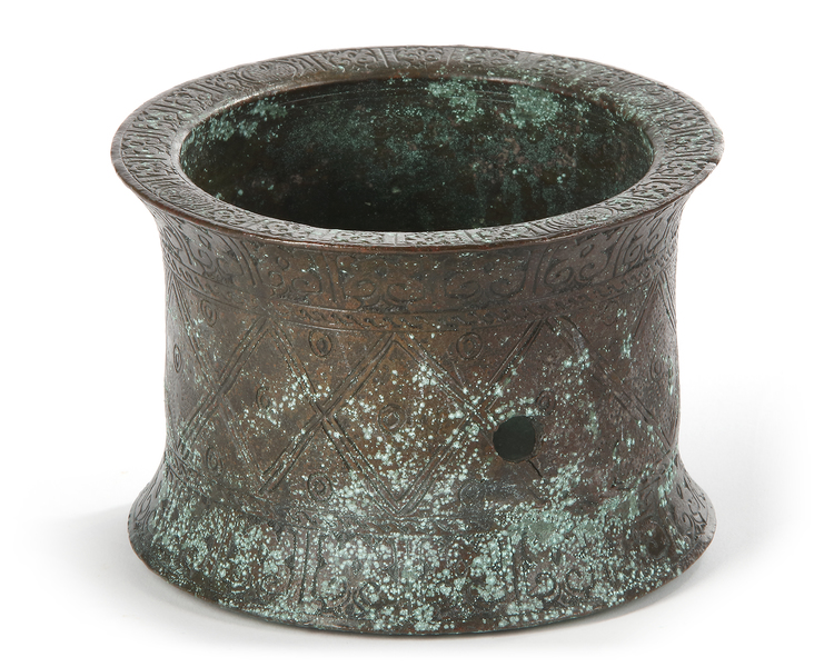 A PAIR OF SELJUK BRONZE MORTARS, IRAN, 12TH-13TH CENTURY