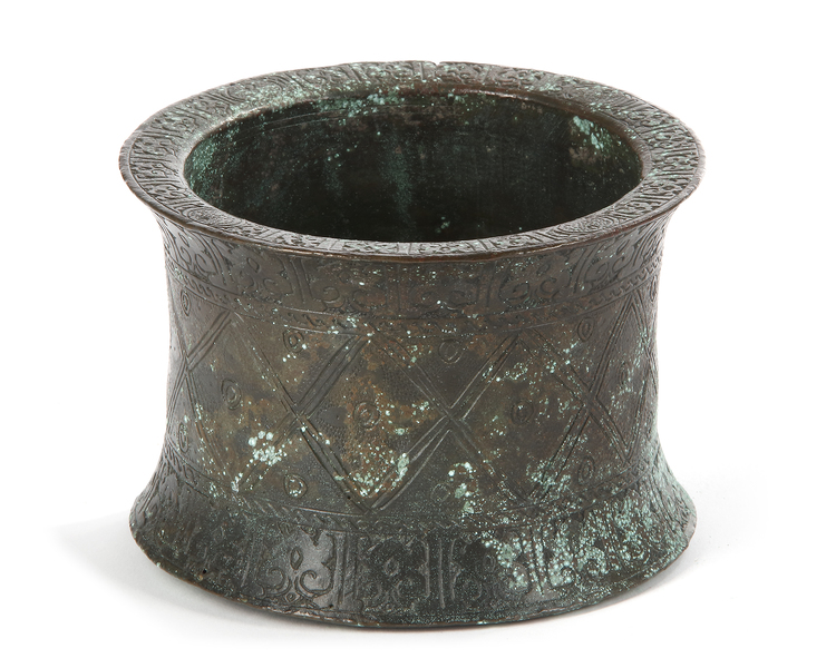 A PAIR OF SELJUK BRONZE MORTARS, IRAN, 12TH-13TH CENTURY