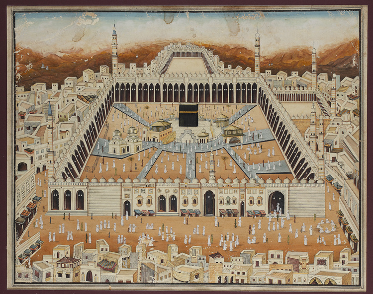 A Painting with a large view of Mecca