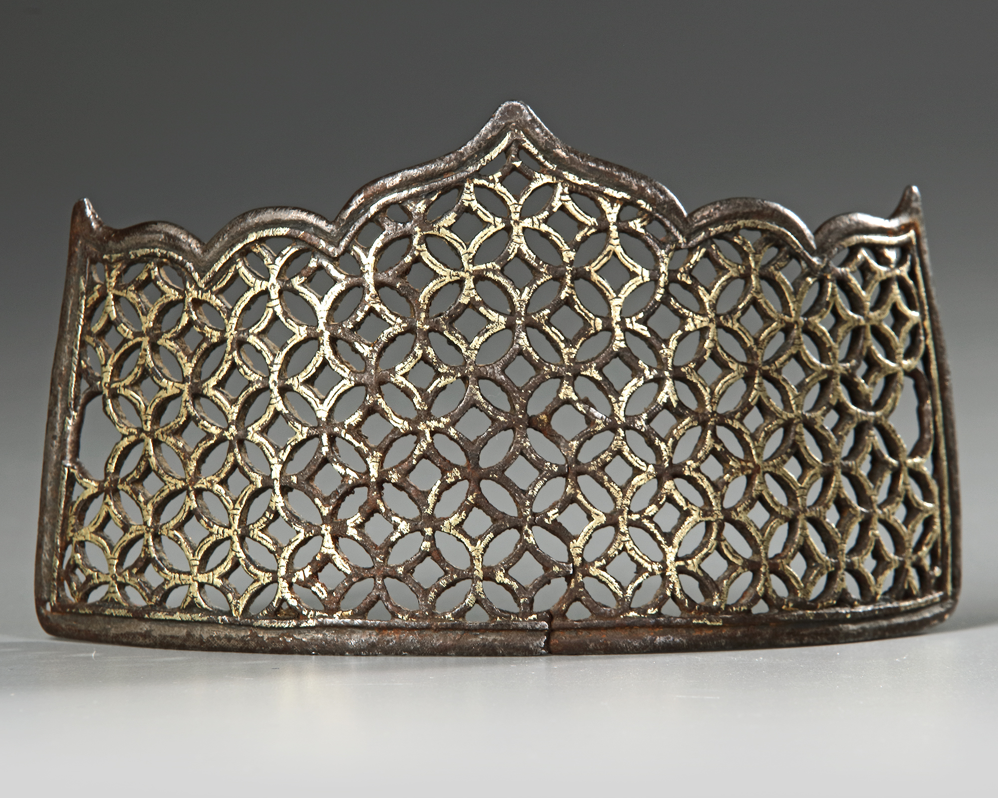 AN ILKHANID/TIMURID OPENWORK GILDED CROWN, PERSIA, 13TH-14TH CENTURY
