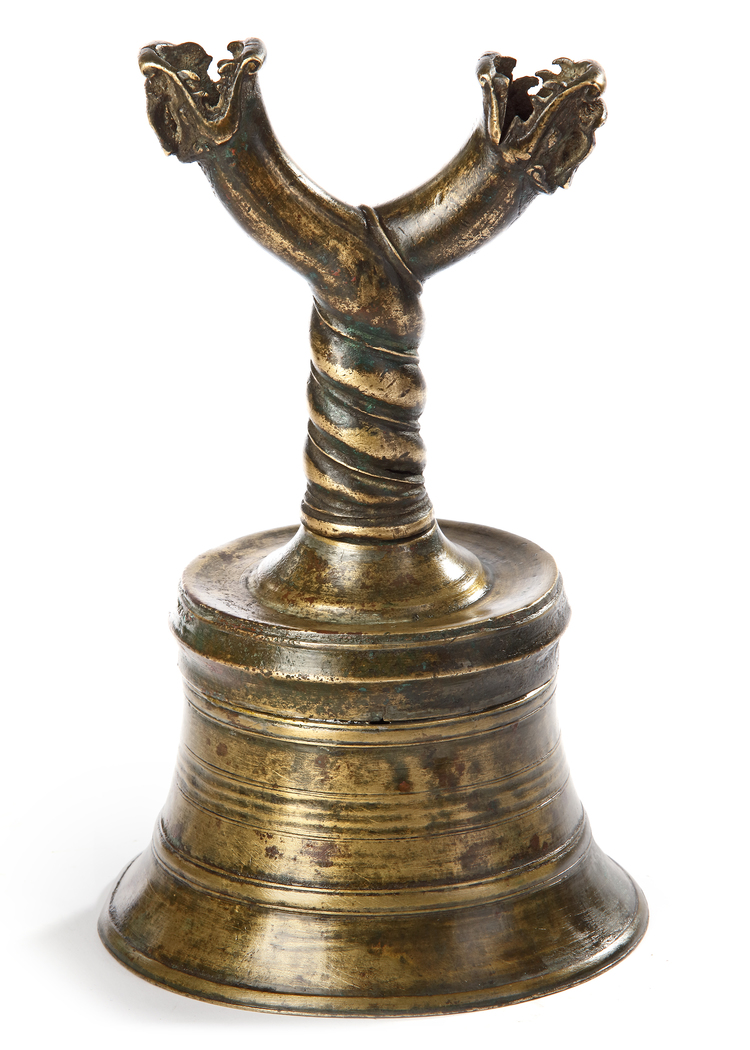 A TIMURID DRAGON-HEADED CANDLESTICK BRASS, POSSIBLY HERAT, CENTRAL ASIA ...