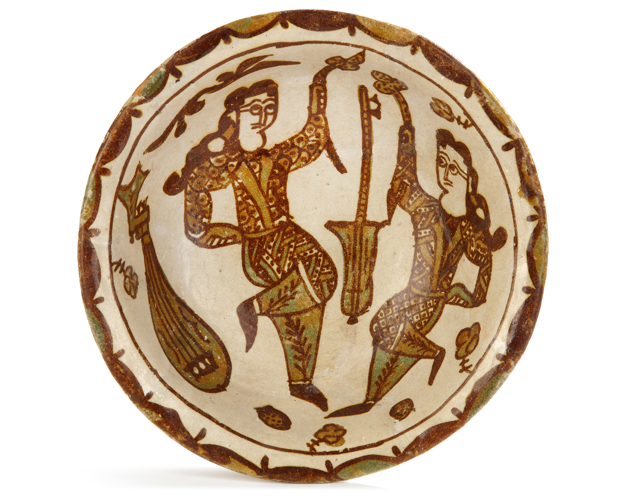 A FIGURAL ABBASID LUSTRE BOWL, MESOPOTAMIA OR CENTRAL ASIA, 9TH CENTURY
