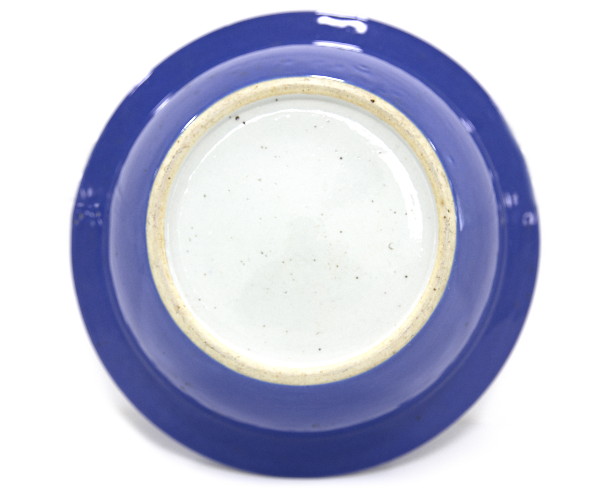 A CHINESE POWDER-BLUE AND SLIP-DECORATED BASIN, 18TH-19TH CENTURY