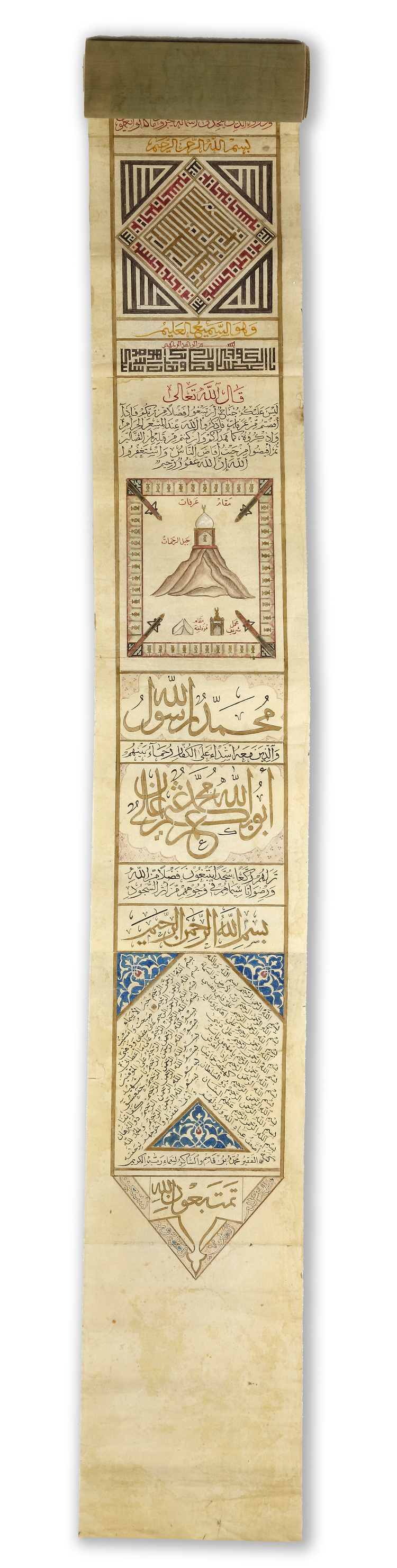AN ILLUMINATED HAJJ SCROLL, 19TH CENTURY
