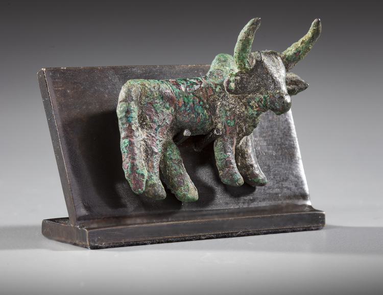 A PROTO-ELAMITE BRONZE BULL, 3200-2800 B.C.