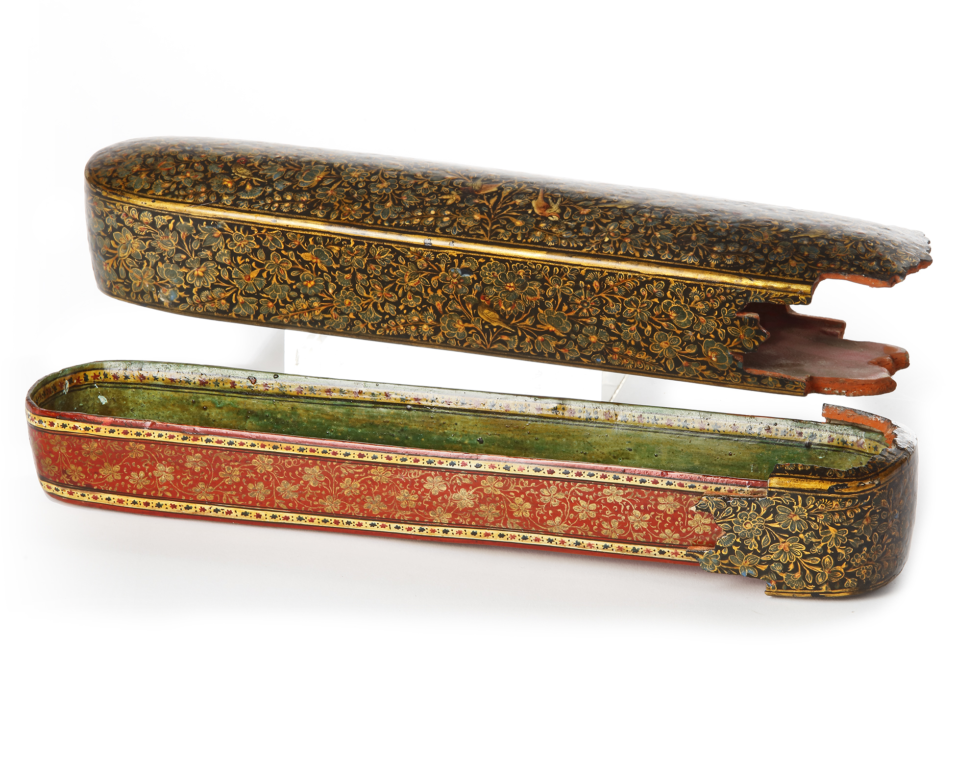 A KASHMIRI PAPIER-MACHÉ PEN CASE (QALAMDAN), INDIA, 19TH CENTURY