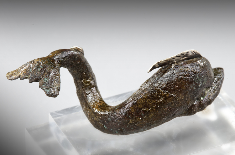 A ROMAN BRONZE DOLPHIN FIGURE, CIRCA 1ST- 2ND CENTURY A.D.