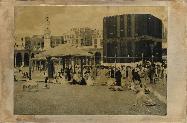 FOUR OLD PHOTOGRAPHS OF KAABA DURING THE HAJJ, EARLY 20TH CENTURY