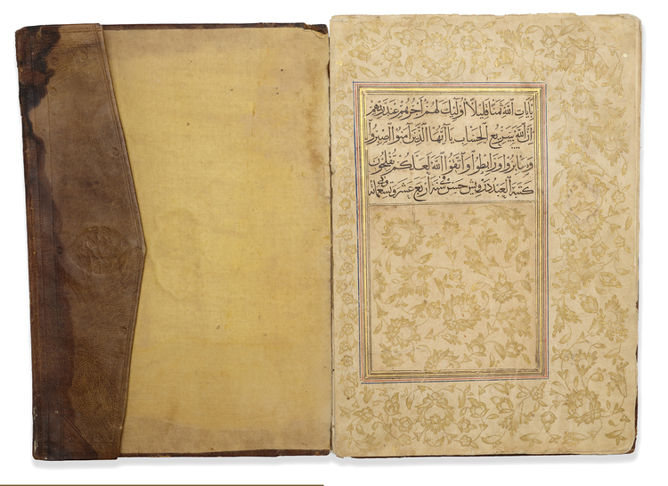 AN ILLUMINATED MAMLUK QURAN JUZ SIGNED BY DARWISH HASAN, DATED 914 AH ...