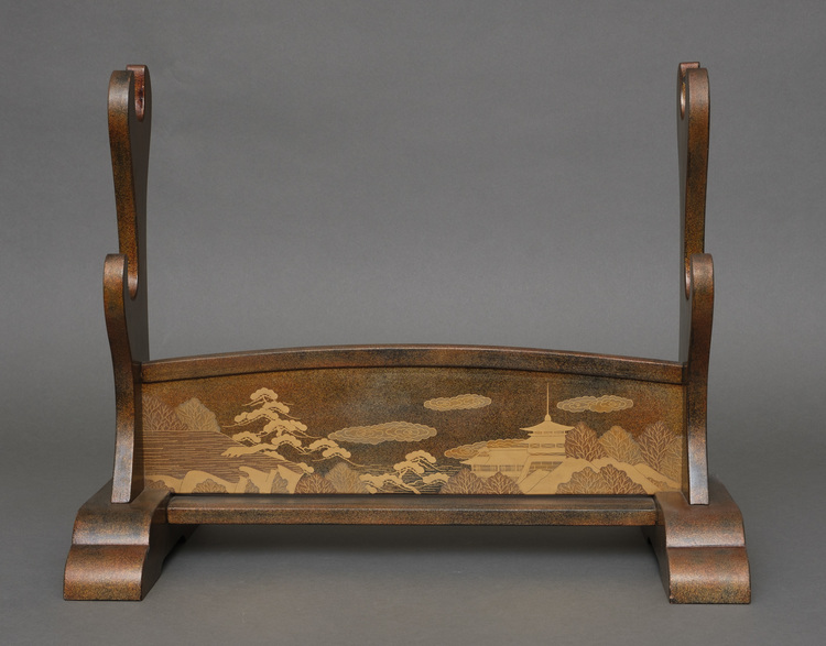 A JAPANESE WOODEN SWORD STAND, TAISHÕ PERIOD (1912-1926)