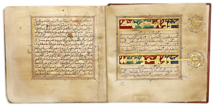 AN ILLUMINATED QURAN WRITTEN IN MAGHRIBI SCRIPT, NORTH AFRICA, 18TH CENTURY