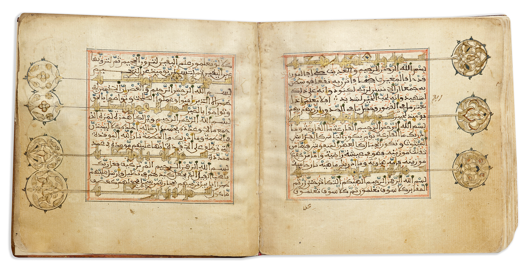 AN ILLUMINATED QURAN WRITTEN IN MAGHRIBI SCRIPT, NORTH AFRICA, 18TH CENTURY