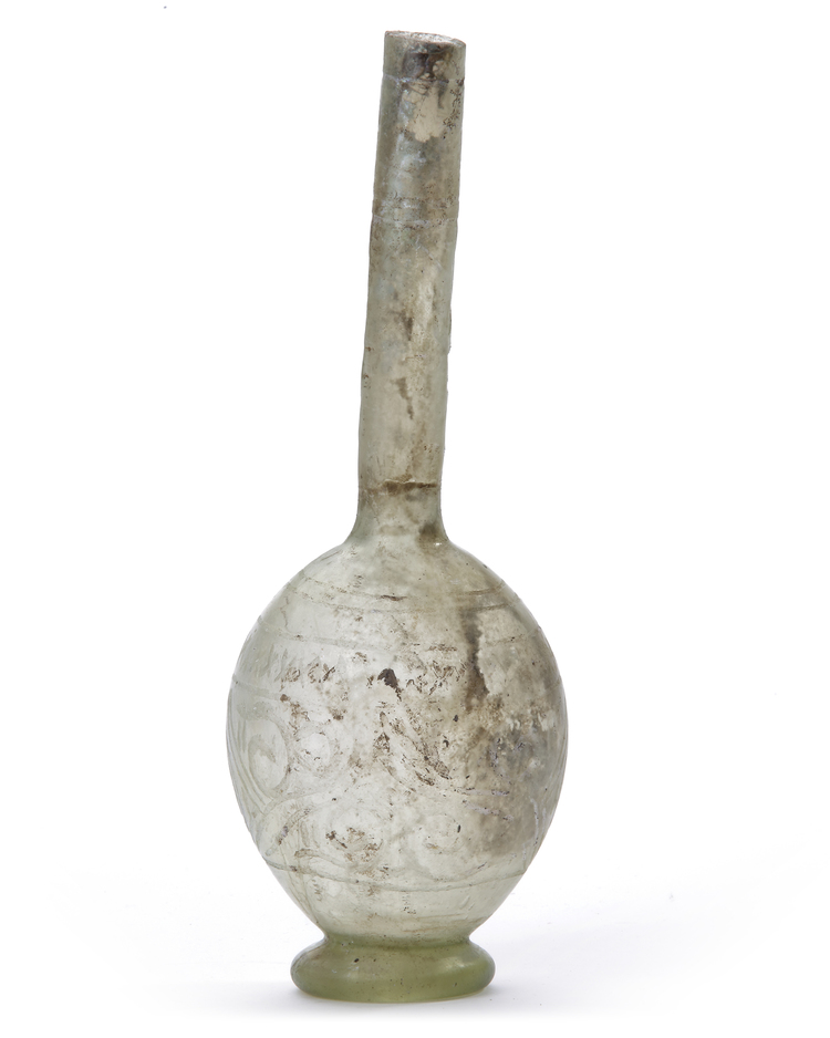 A PERSIAN GLASS BOTTLE, 13TH-14TH CENTURY