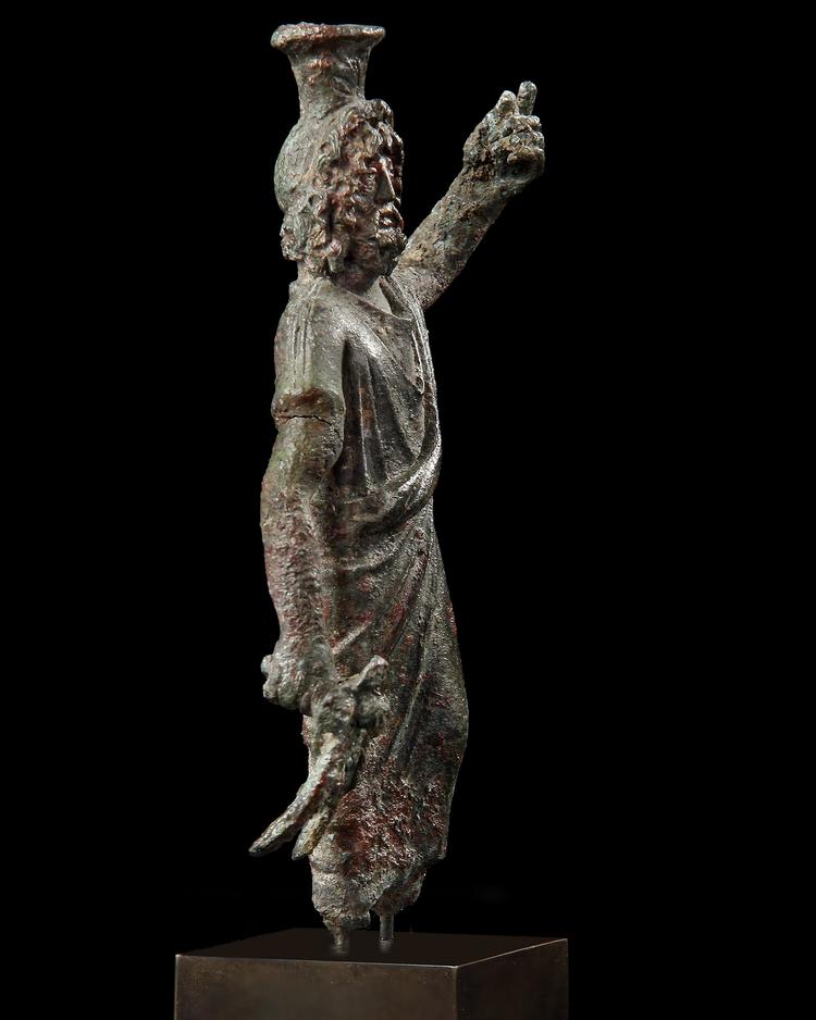 A ROMAN BRONZE STATUETTE OF SERAPIS, CIRCA 2ND-3RD CENTURY A.D.