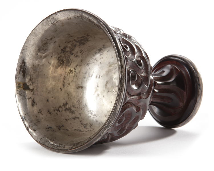 A CHINESE TIXI LACQUER STEM CUP, MING DYNASTY, 15TH OR 16TH CENTURY