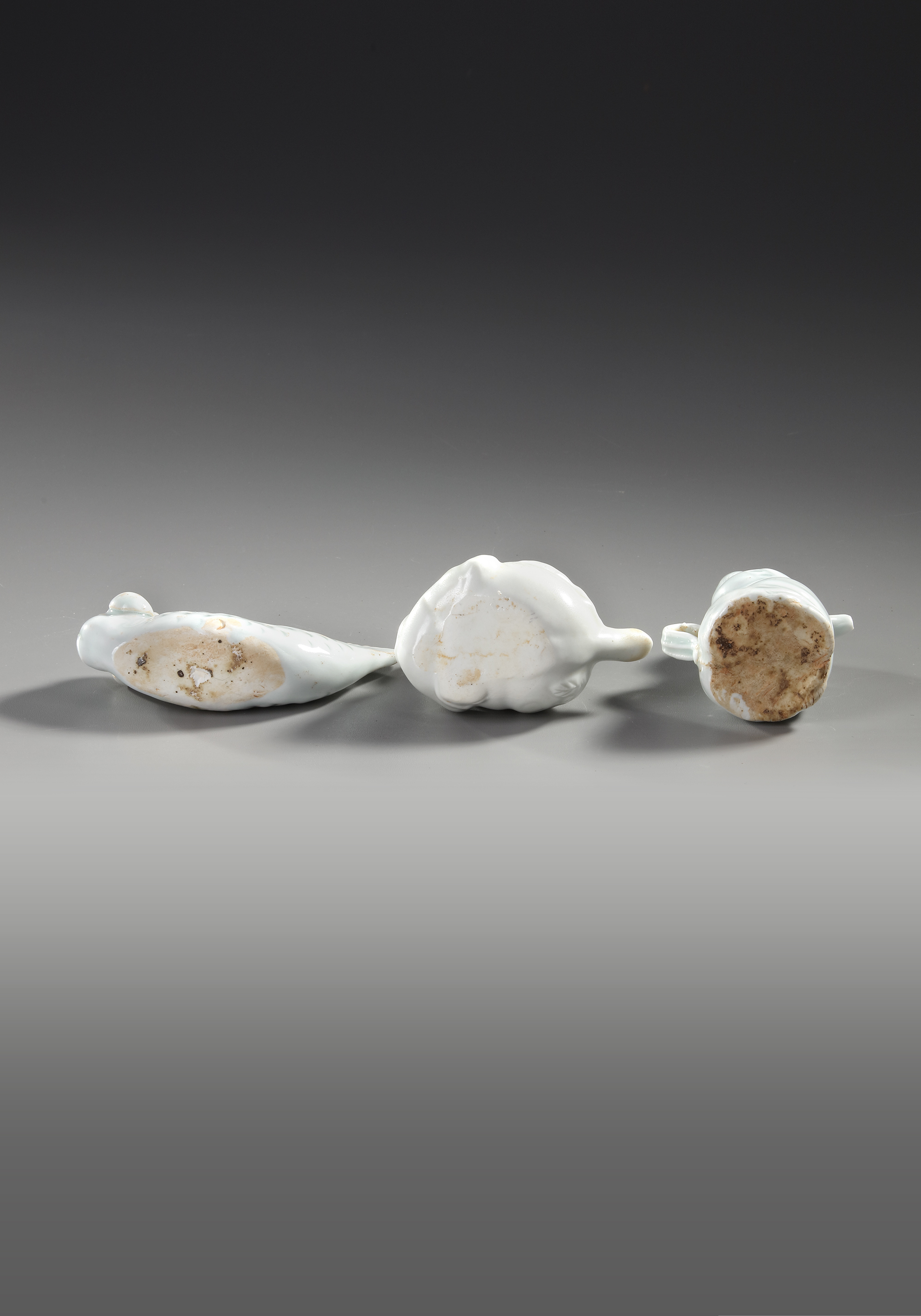 THREE CHINESE QINGBAI FIGURES SONG DYNASTY 960 1279 