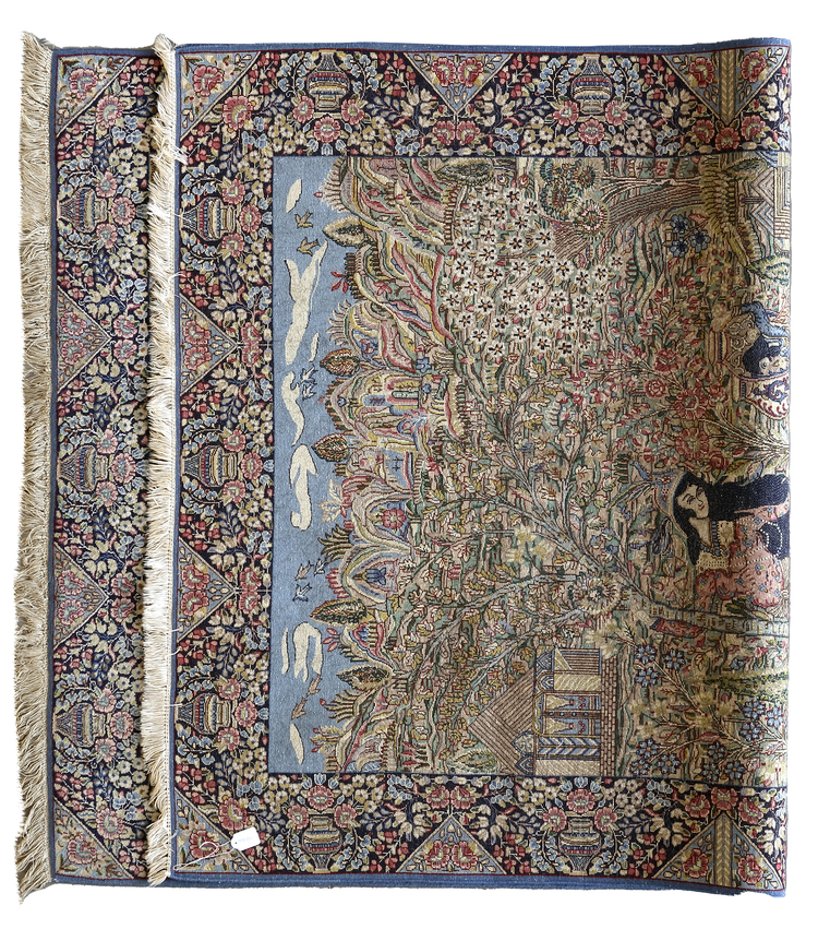 A KERMAN PICTORIAL RUG