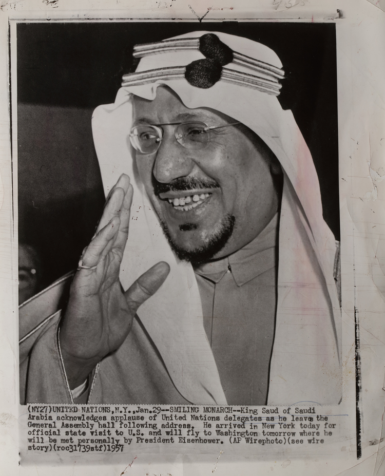 A COLLECTION OF TEN OLD PICTURES OF KING SAUD BIN ABDUL AZIZ AL SAUD ...