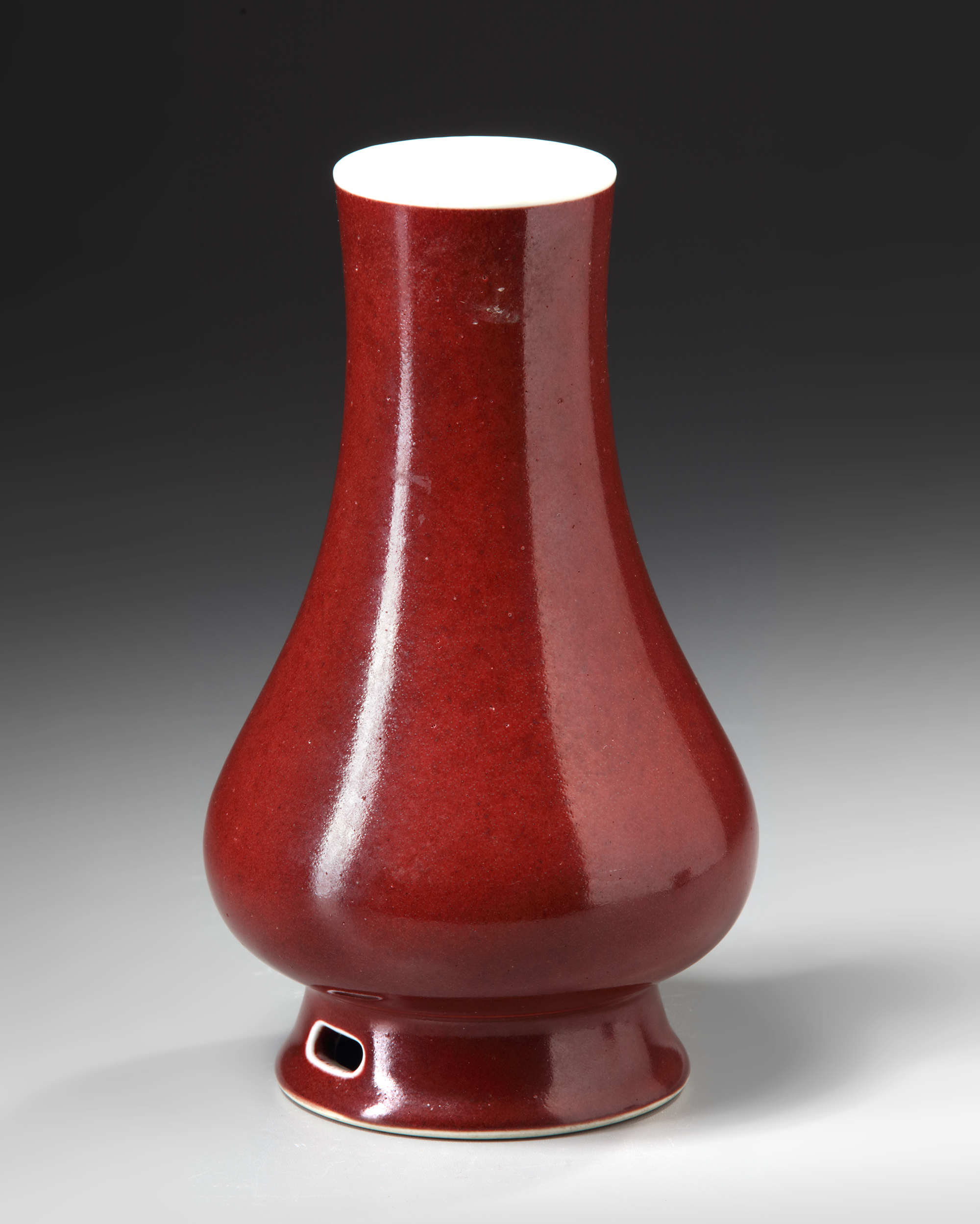 A RASPBERRY-RED GLAZED LANGYAO VASE, QING DYNASTY (1644-1911)