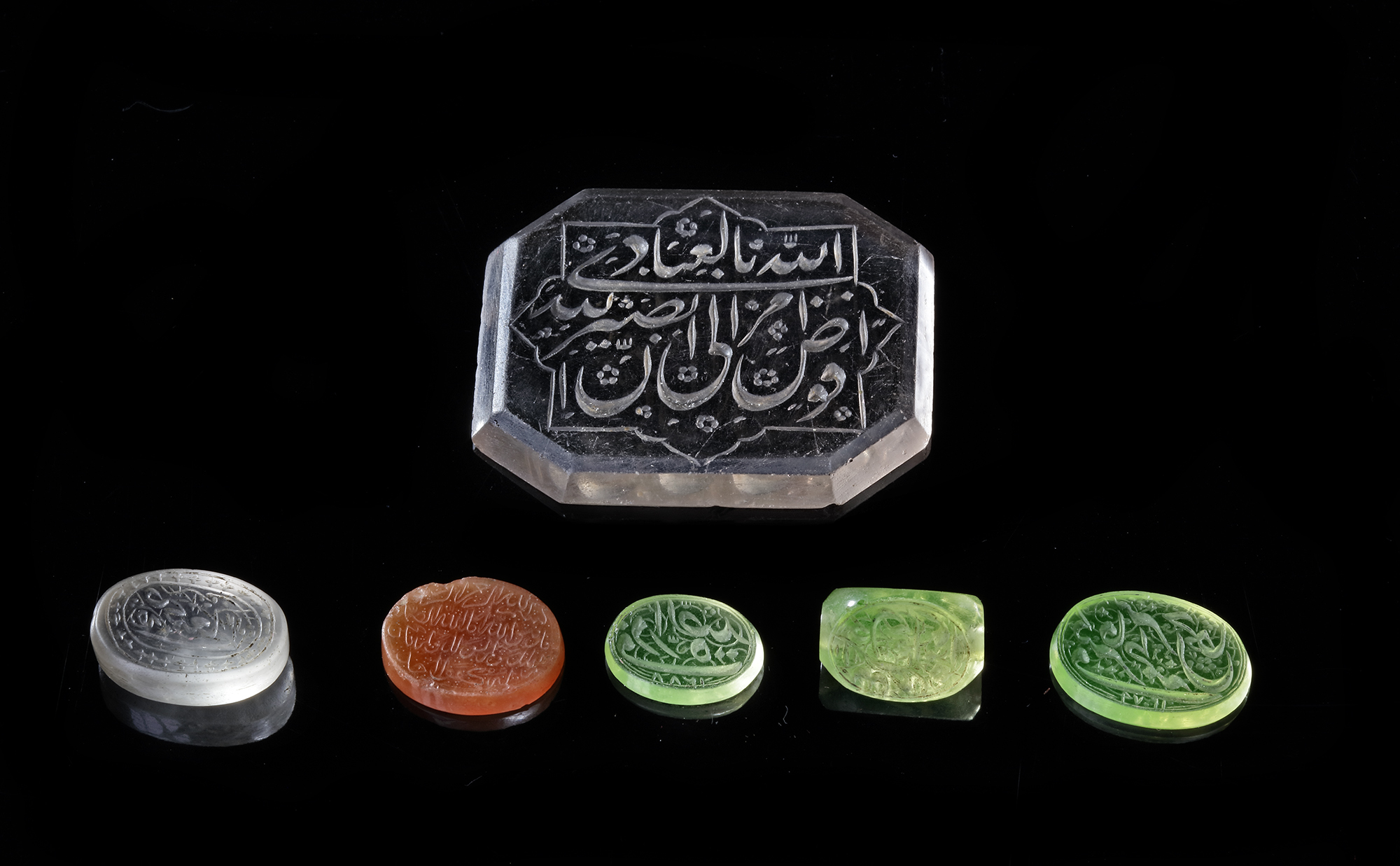 A GROUP OF QAJAR HARD STONE SEALS, PERSIA, 19TH CENTURY