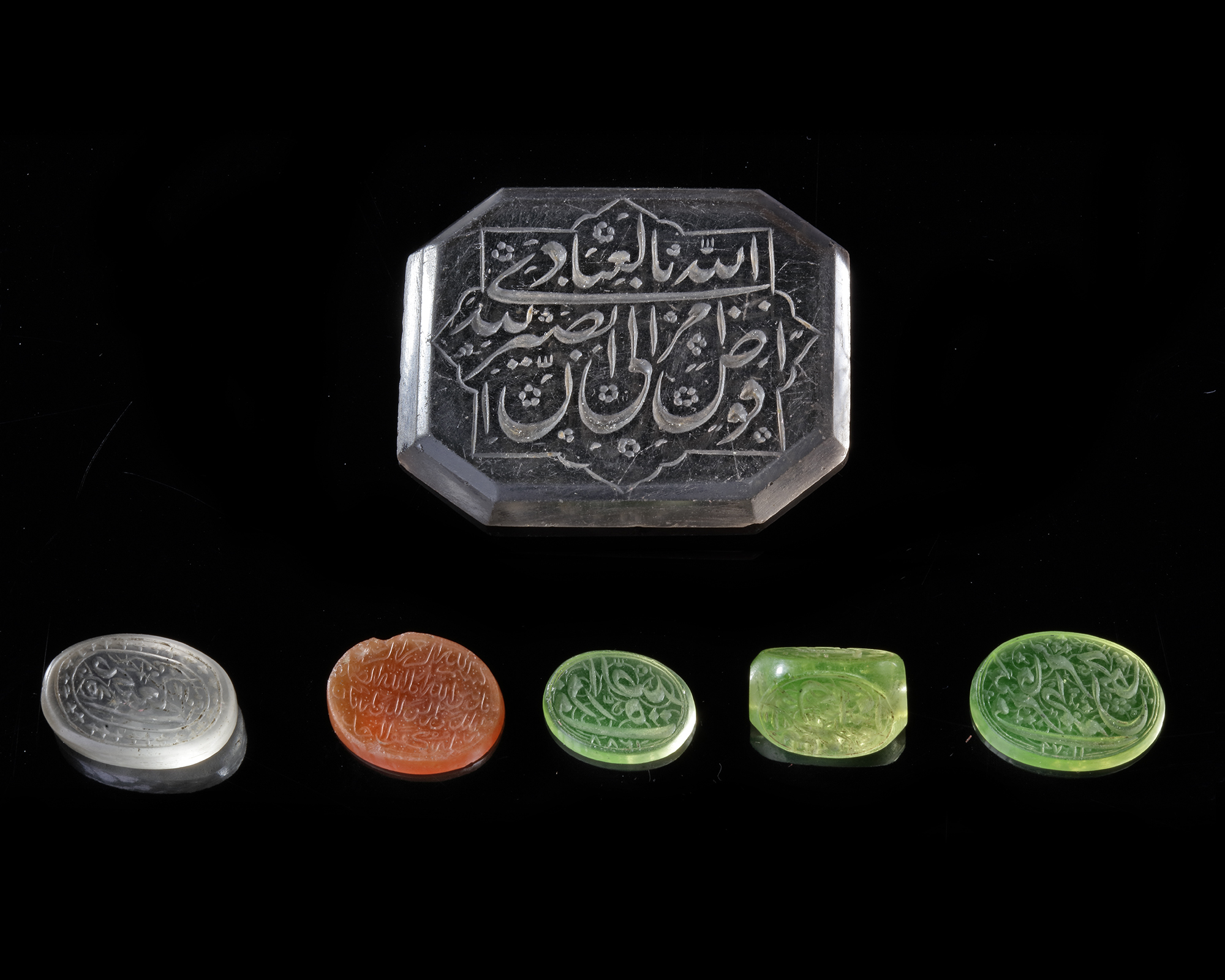 A GROUP OF QAJAR HARD STONE SEALS, PERSIA, 19TH CENTURY