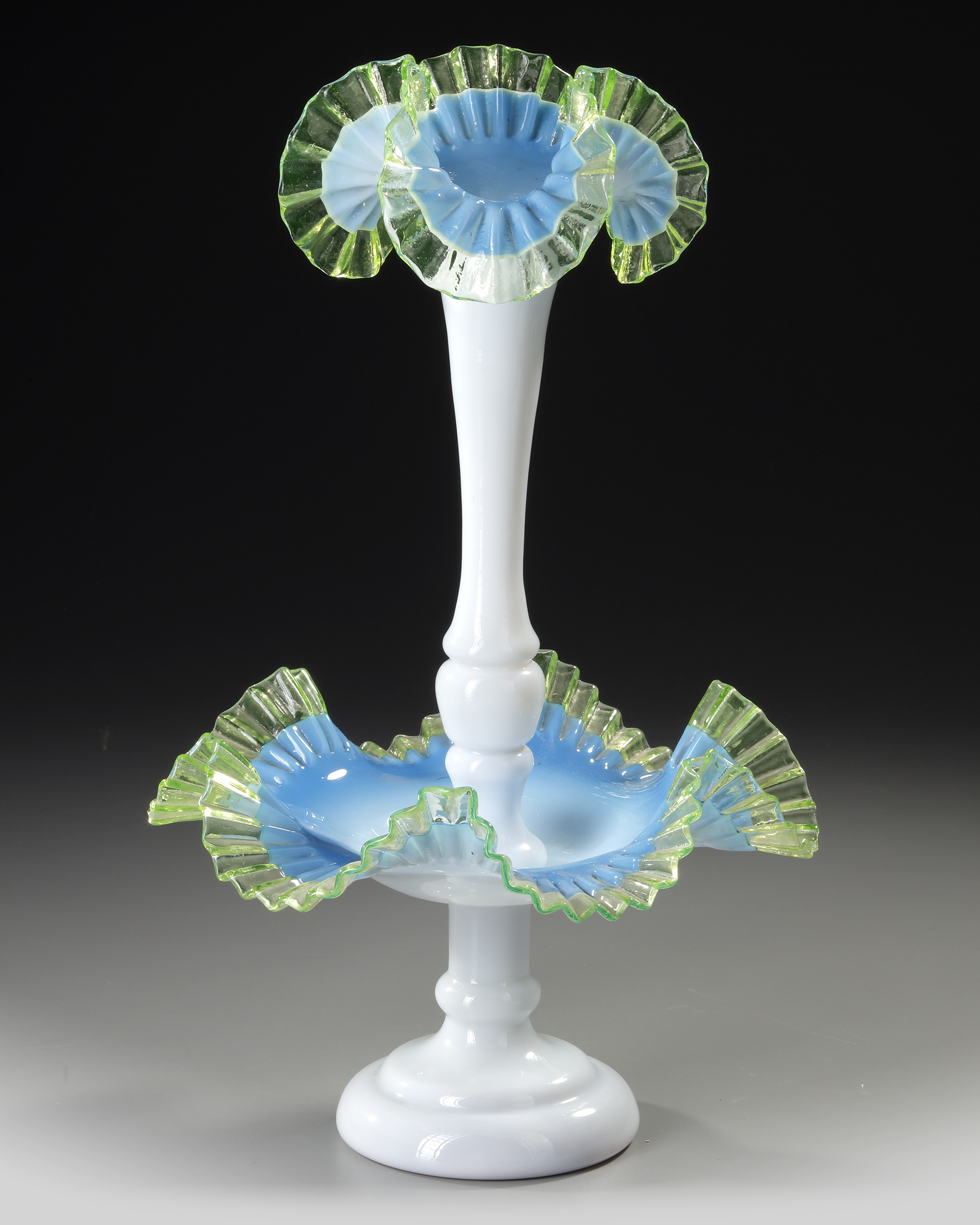 A FRENCH OPALINE CENTERPIECE, 19TH CENTURY
