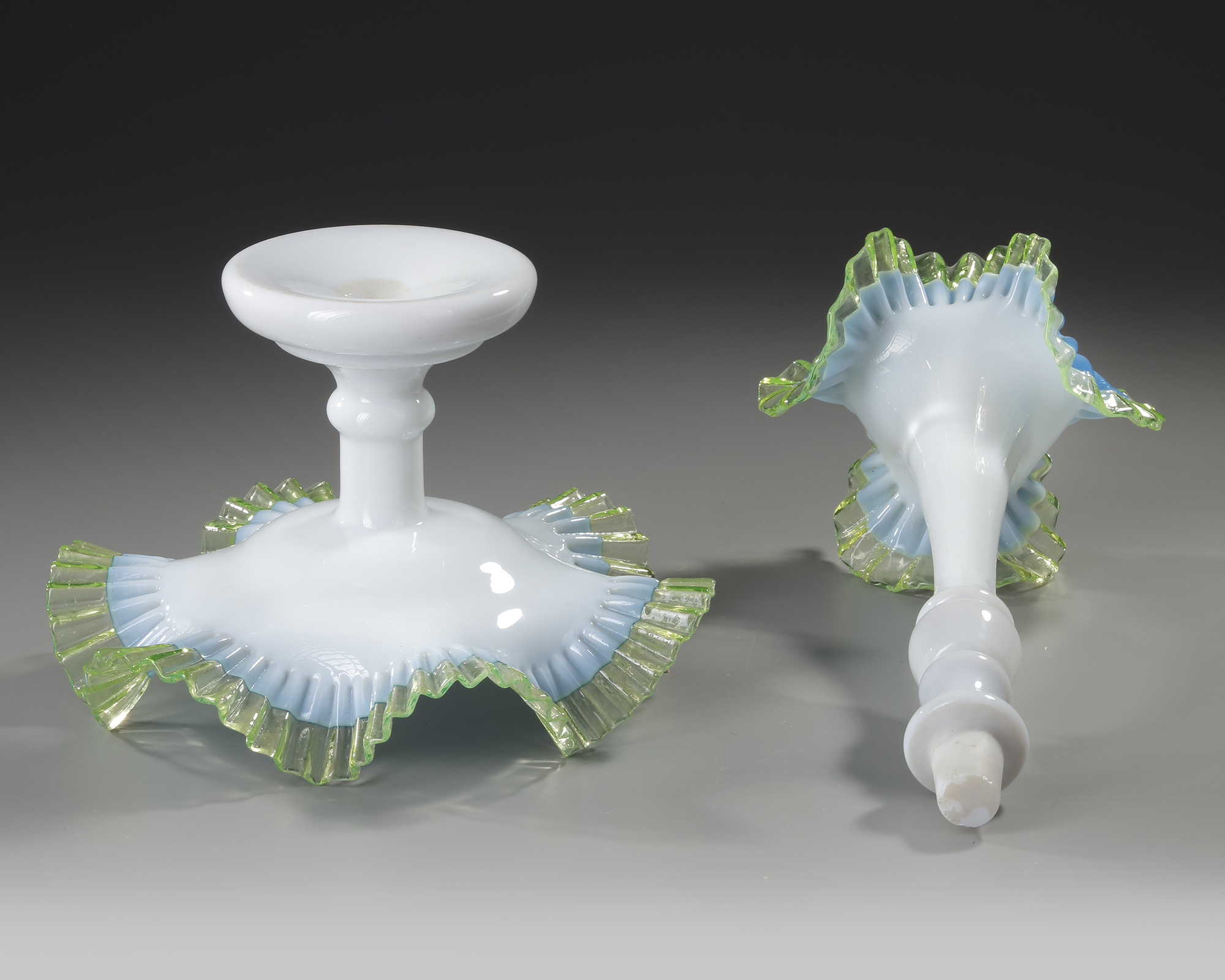 A FRENCH OPALINE CENTERPIECE, 19TH CENTURY