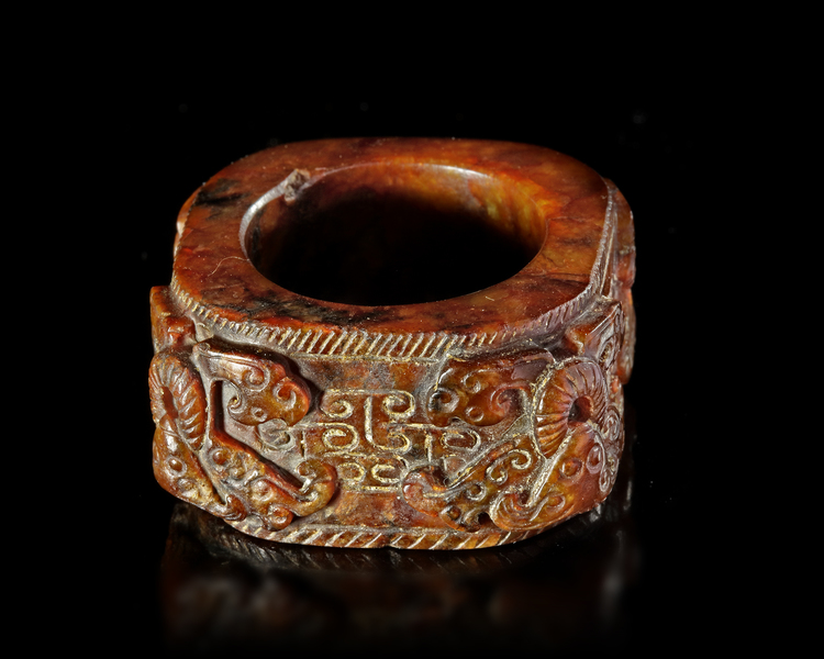 A CHINESE MOTTLED JADE CONG, MING DYNASTY (1368-1644)