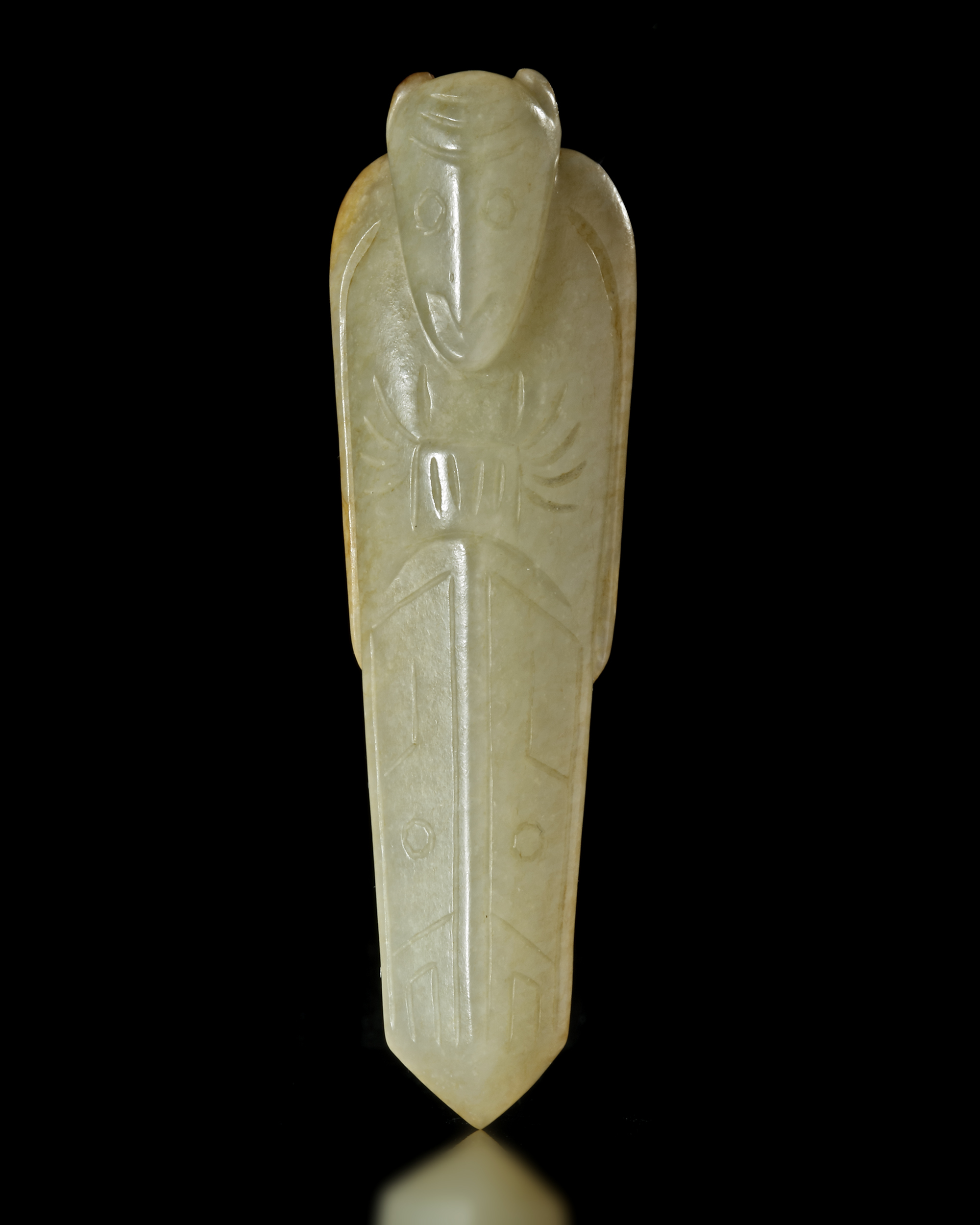 A CHINESE WHITE JADE CARVED MONKEY PENDANT, MING DYNASTY (1368-1644)