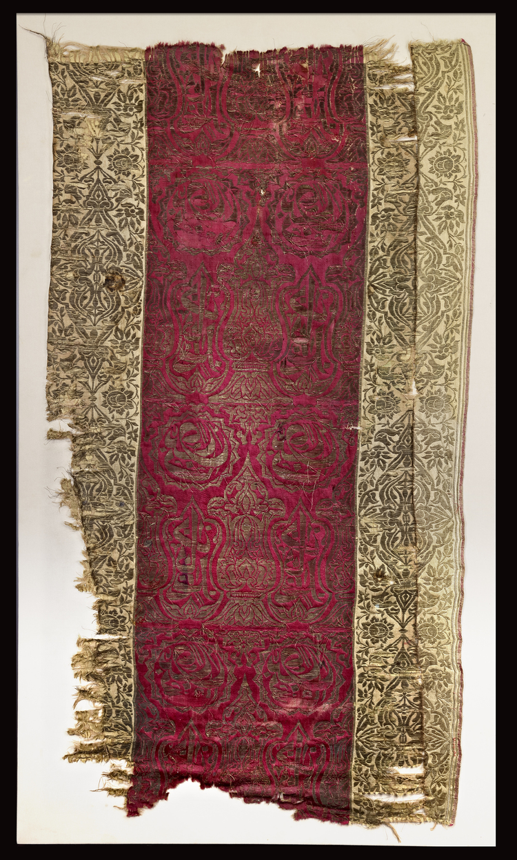 AN OTTOMAN SILK AND VELVET THREAD BROCADE ( KEHMA) FRAGMENT, TURKEY ...