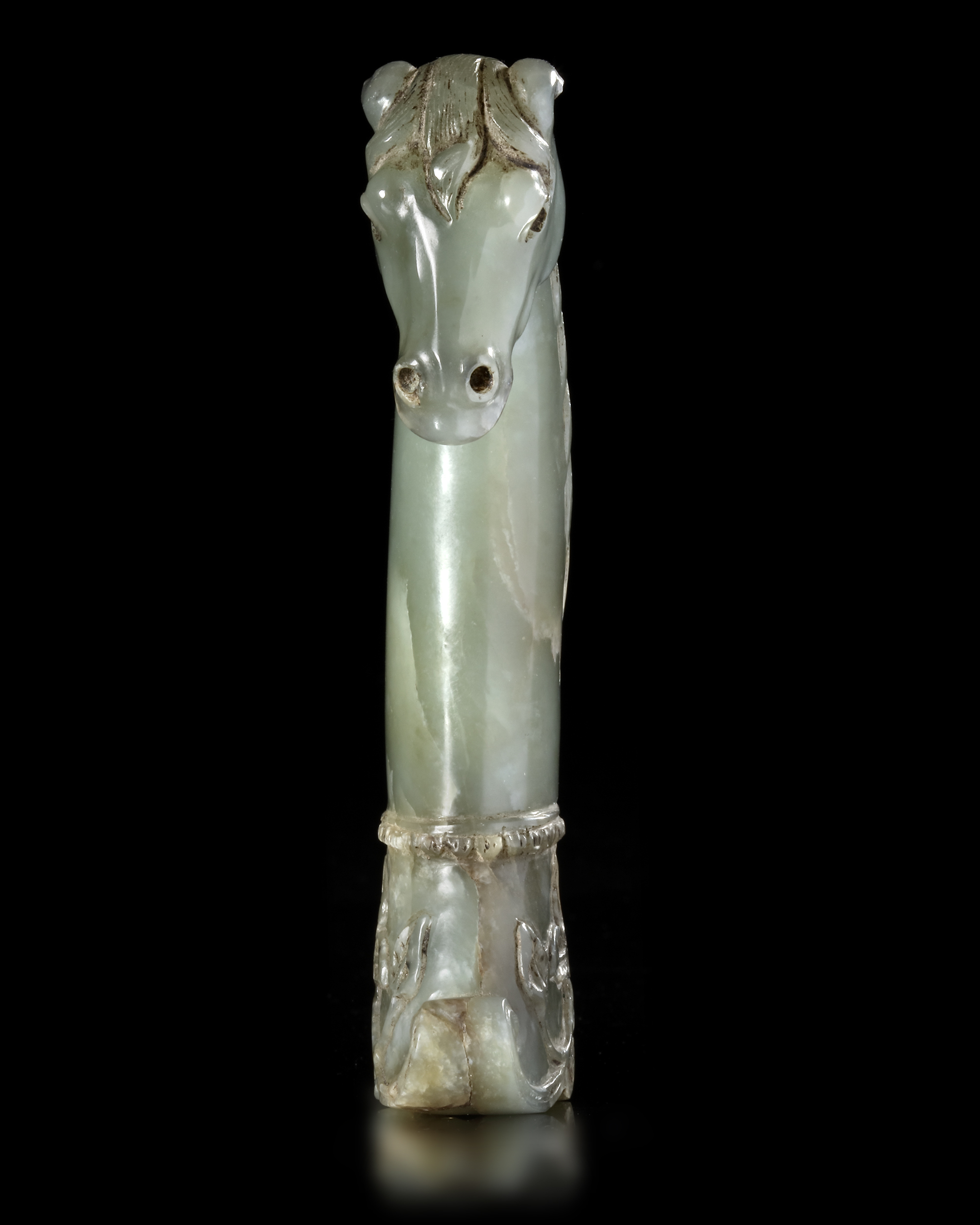 A MUGHAL CELADON JADE HANDLED DAGGER,18TH EARLY 19TH CENTURY